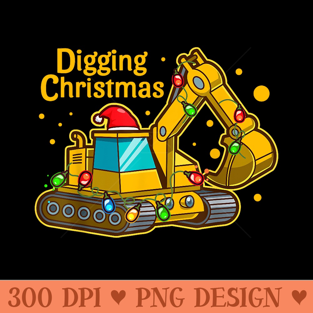 Backhoe Truck Digging Christmas Lights Holiday Construction | Inspire ...