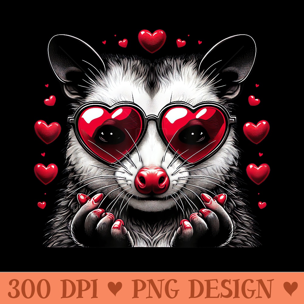 Heart Sign Hand Opossum Mens s Possum Valentine - PNG Clipar | Inspire ...