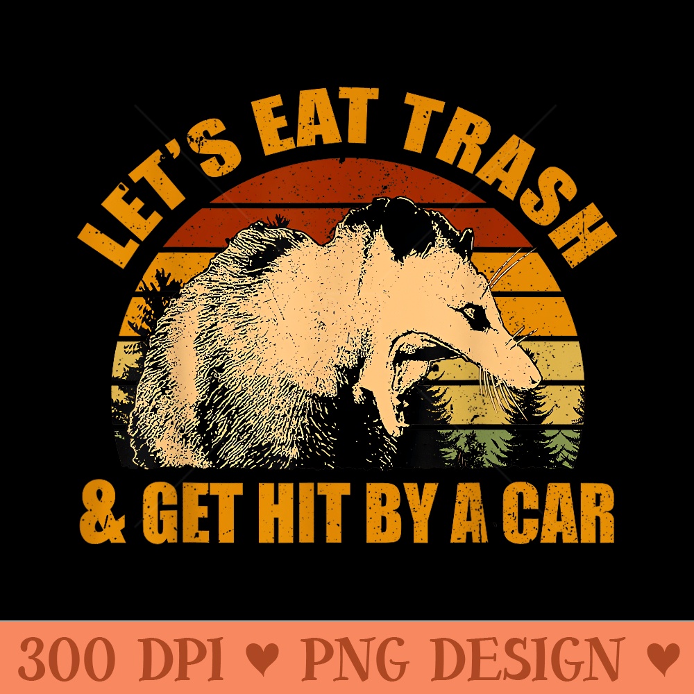Vintage Opossum Possum Lets Eat Trash and Get Hit By A Car - | Inspire ...