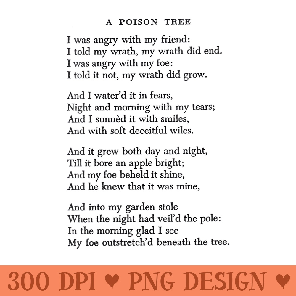 s HIGH RESOLUTION A Poison Tree William Blake Poem Poetry - | Inspire ...