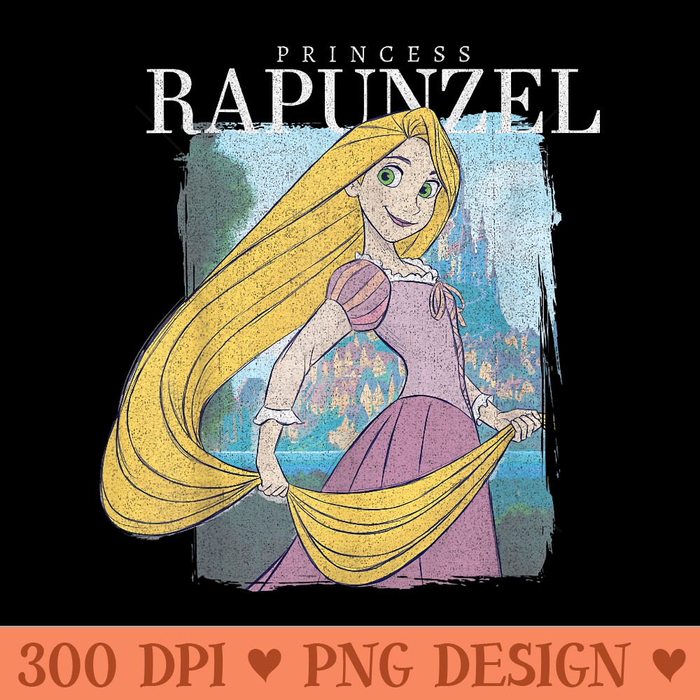 Disney Tangled Princess Rapunzel Distressed Portrait - PNG D | Inspire ...