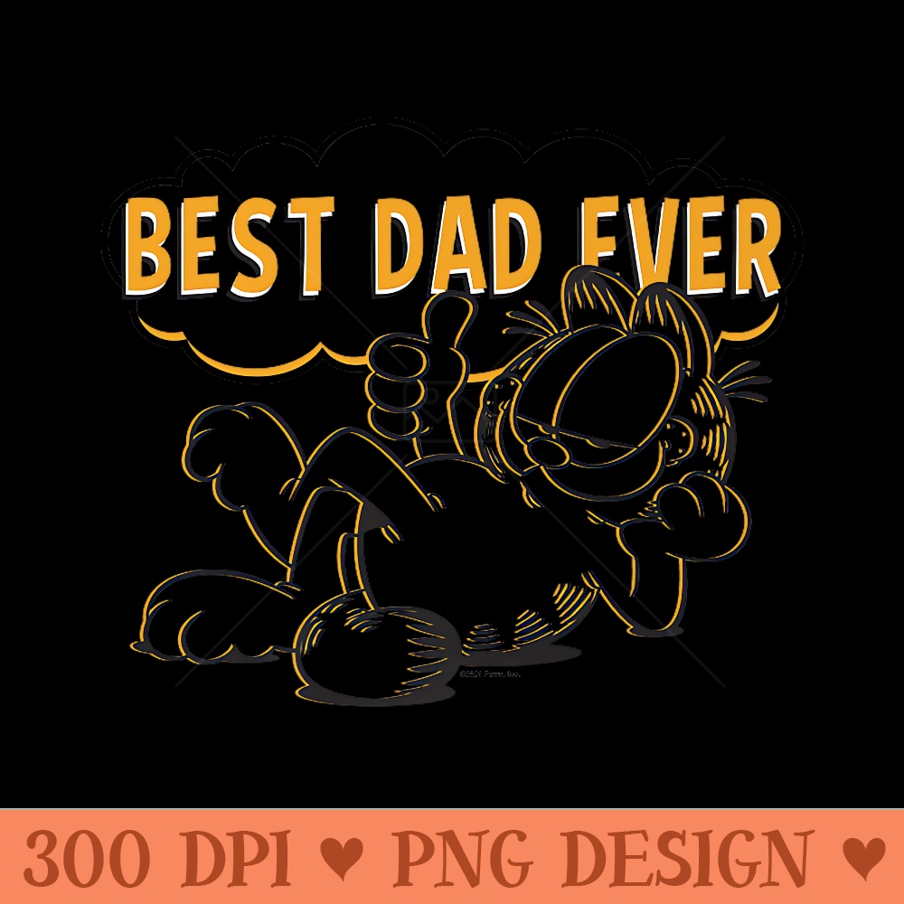 Garfield Fathers Day Best Dad Ever Thought Bubble Premium - | Inspire ...