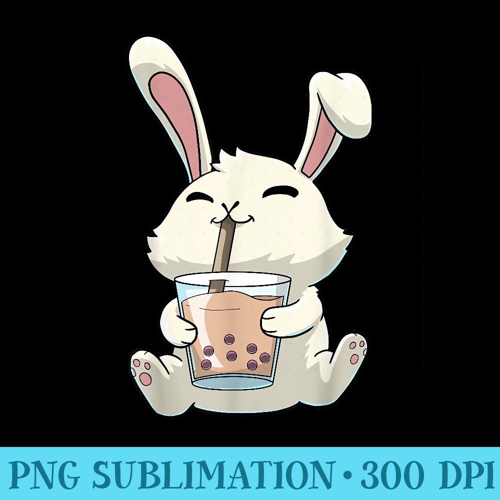 Bunny Rabbit Boba Bubble Tea Anime Kawaii - PNG Graphics Dow - Inspire ...