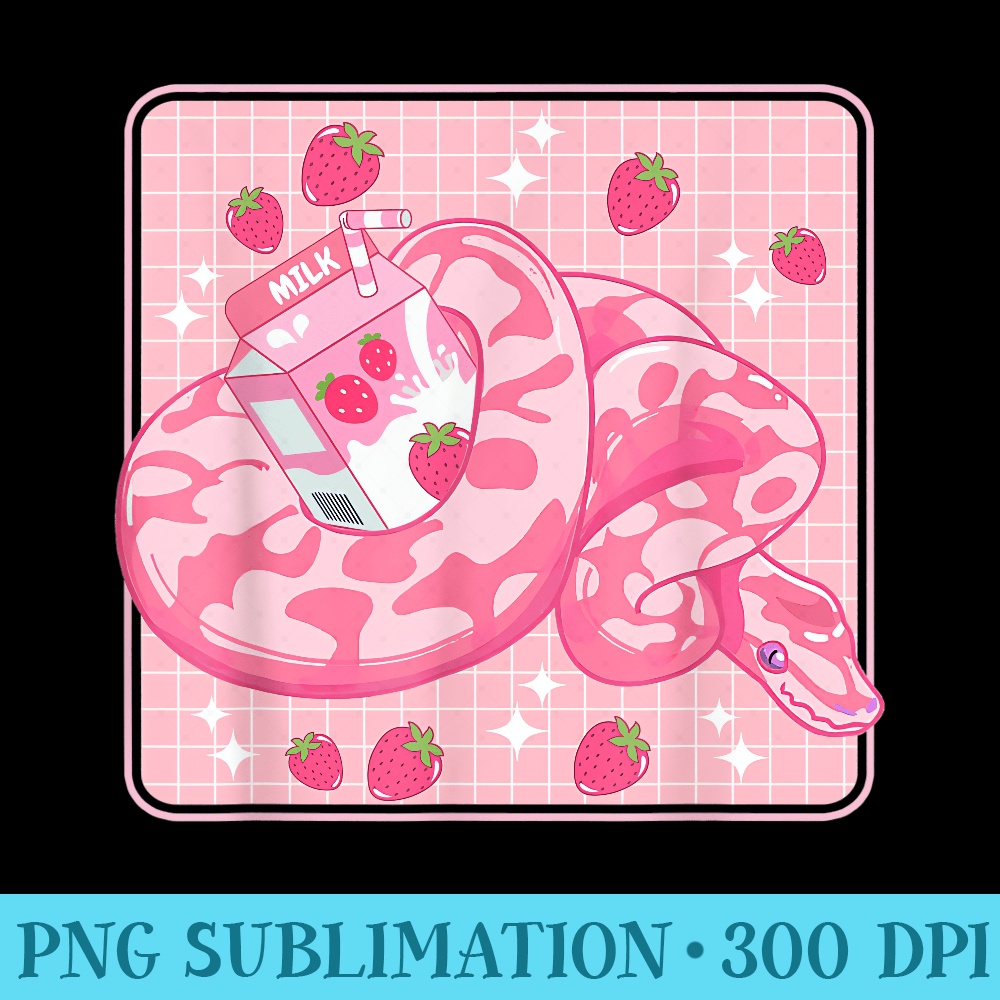 Cute Pink Strawberry Milk Snake Kawaii Ball Python - Transpa | Inspire ...