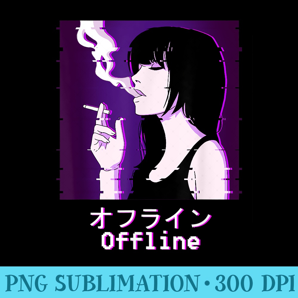 Japanese Vaporwave Aesthetic Graphic Offline Sad Anime Girl | Inspire ...