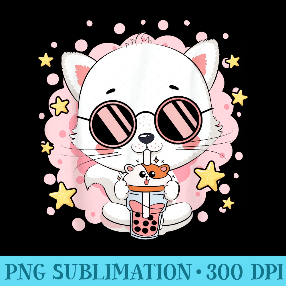 Kawaii Cat Japanese Bubble Tea Boba Milk Tea Anime - PNG Dow - Inspire ...