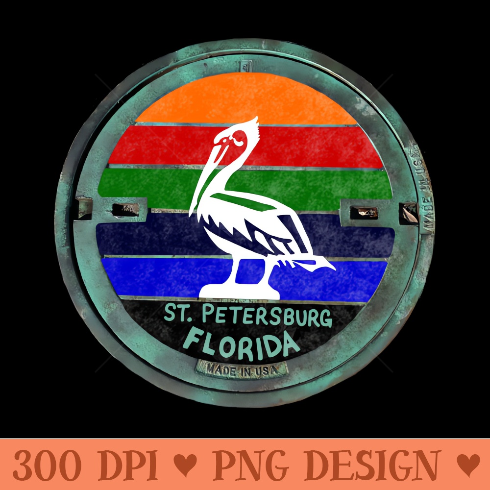 St Pete FL Manhole Cover Flag Colors - Download PNG Artwork | Inspire ...
