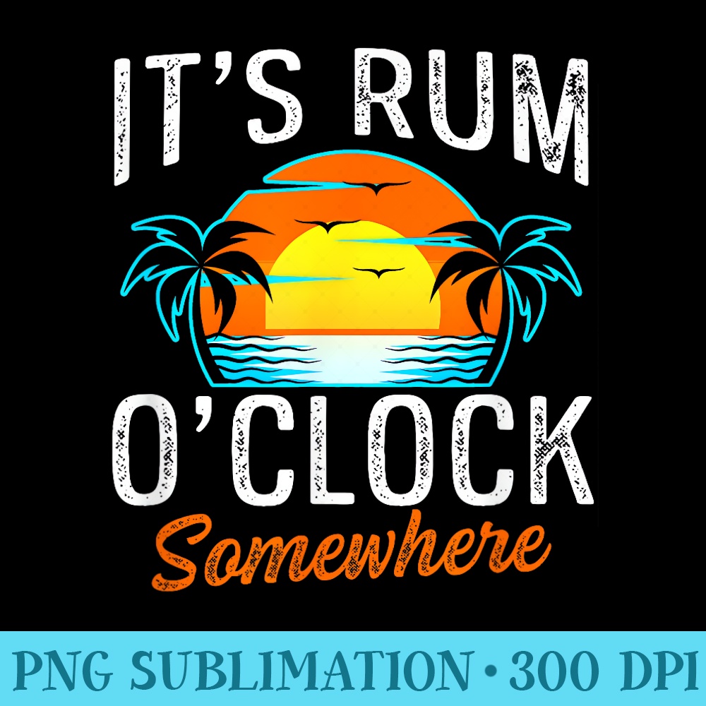 Funny Beach Rum Drinking - Digital PNG Artwork | Inspire Uplift