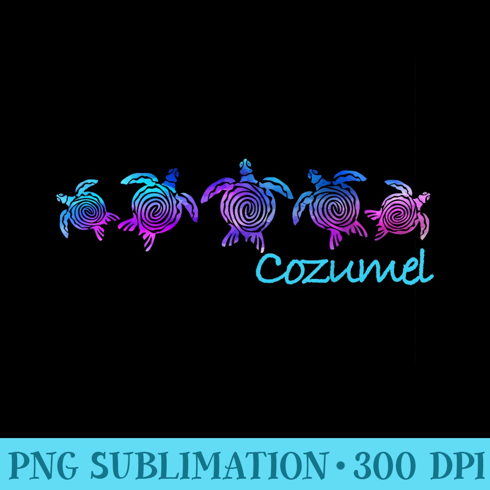 Cozumel Beach Design Tribal Turtle - Ready To Print PNG Desi | Inspire ...