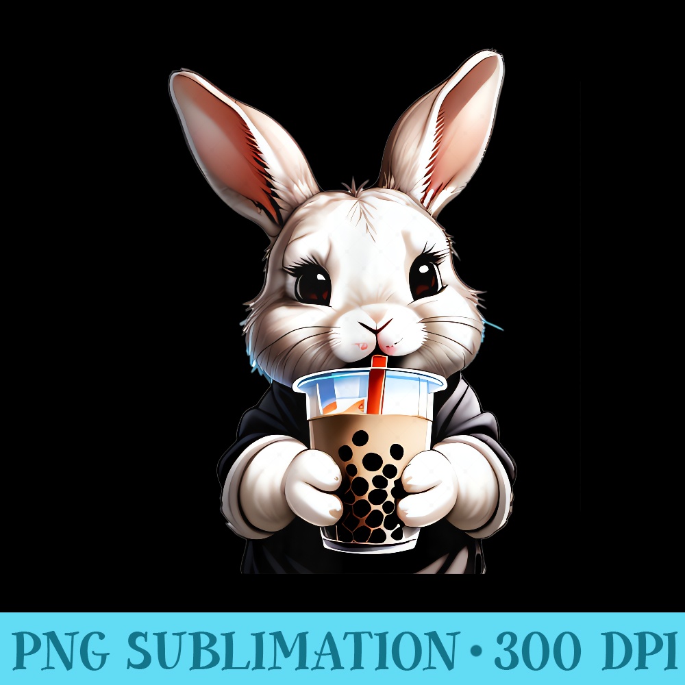 Cute Bunny Boba Bubble Milk Tea Kawaii Rabbit Bunnies Lovers | Inspire ...