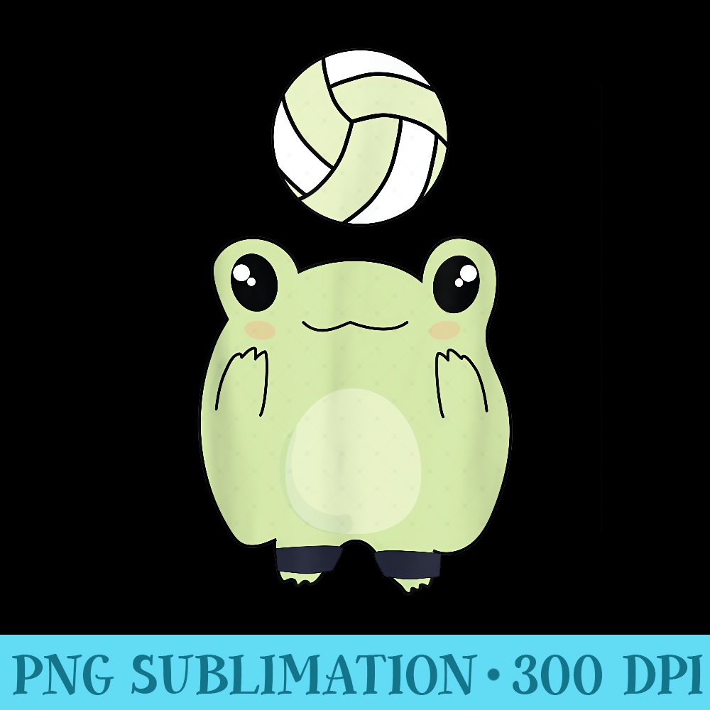 Kawaii Frog Loves Volleyball - PNG Design Files - Inspire Uplift
