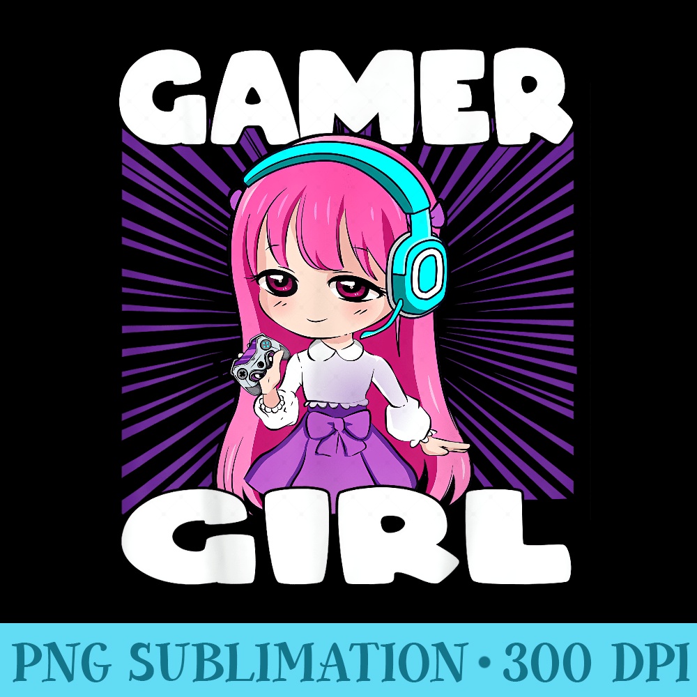 Cute Gamer Girl Anime and Gaming chibi graphic Video Games - | Inspire ...