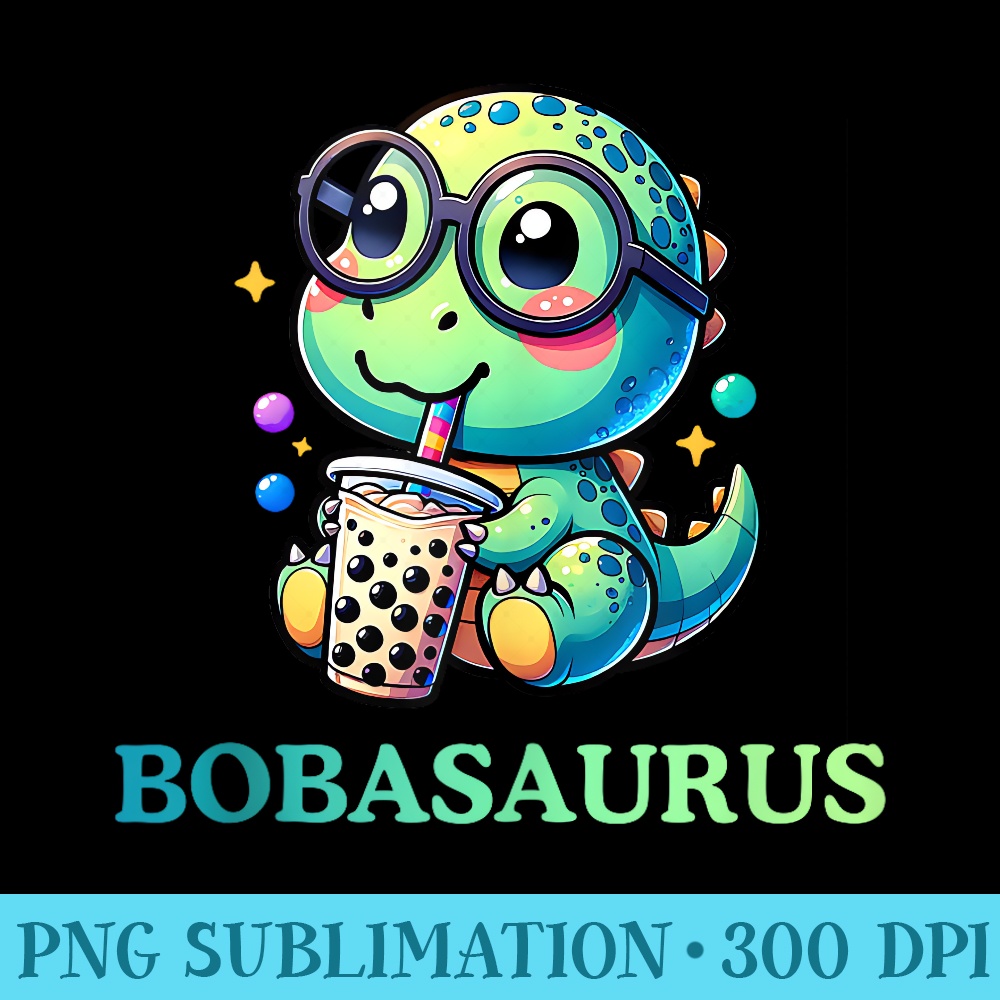 Bobasaurus Cute Kawaii T rex Dinosaur with Boba Milk Tea - P | Inspire ...