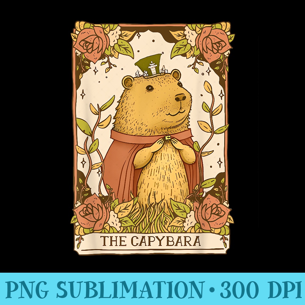 Capybara Tarot Card Rodent Lover Owner Cottagecore - PNG des | Inspire ...