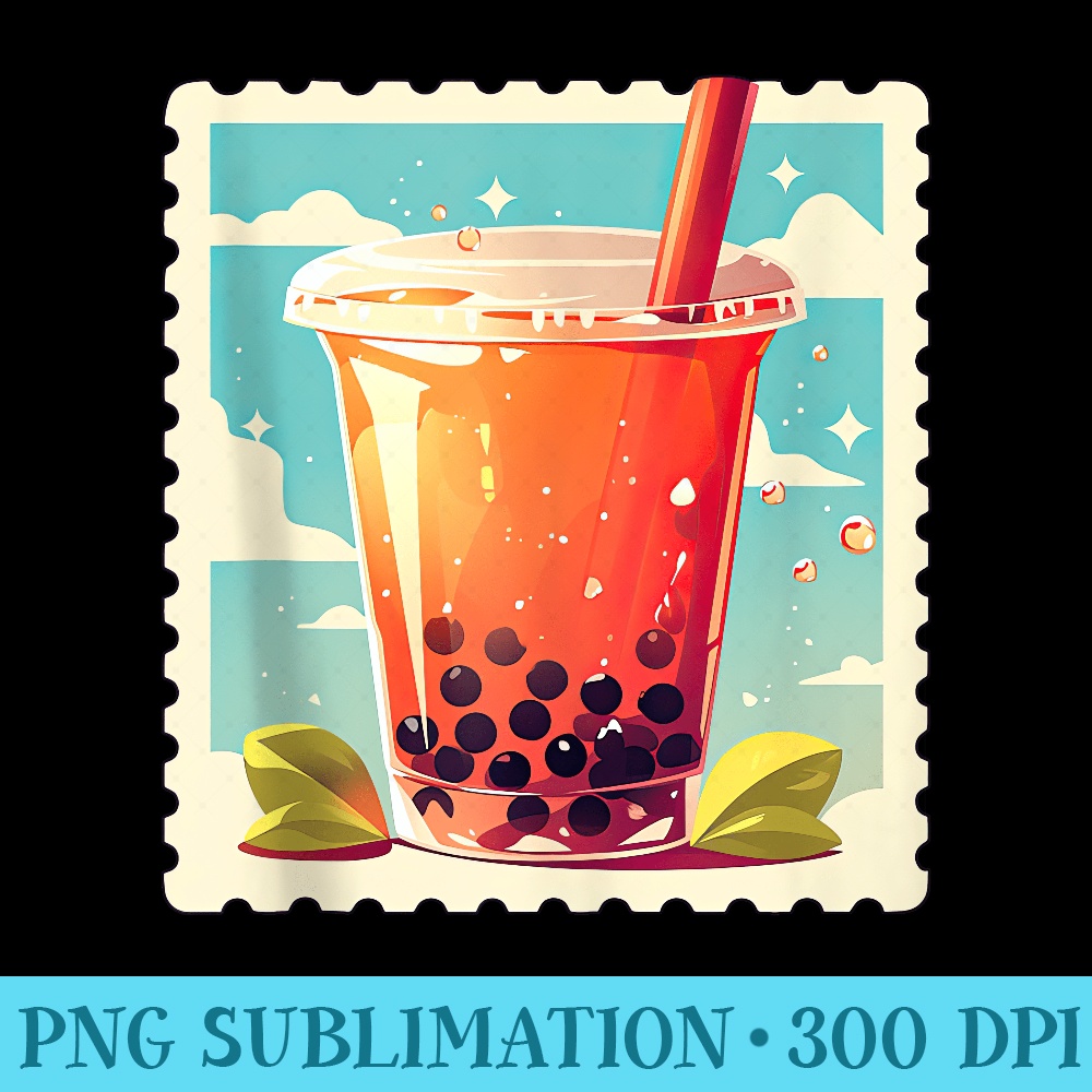 Bubble Tea Postage Stamp Boba Milk Lovers - Shirt Drawing PN | Inspire ...
