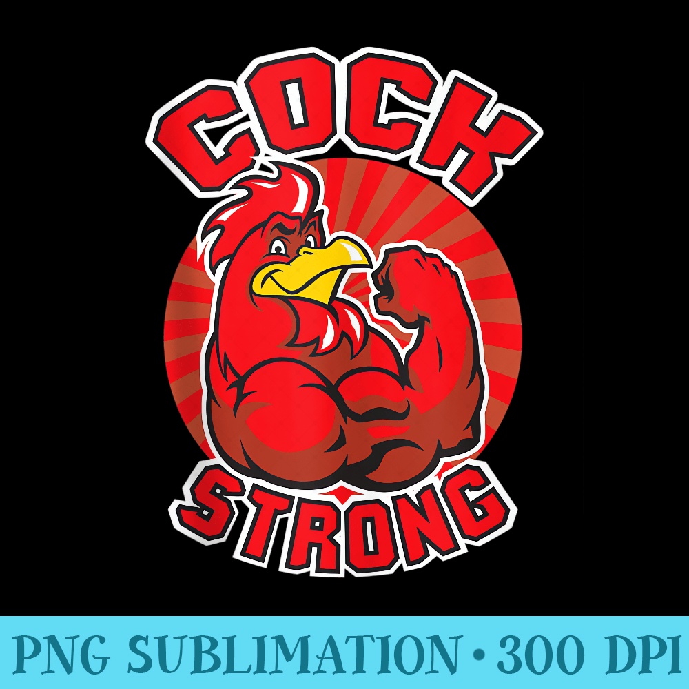 Cock Strong Muscular Flexing Chicken Cartoon Funny Gym - Fre | Inspire ...