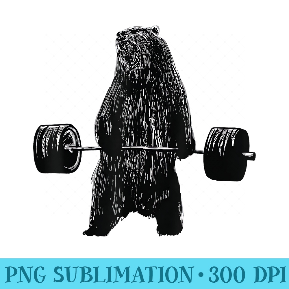 Lifting Motivation Gym Strong Grizzly Bear - PNG Download Il | Inspire ...