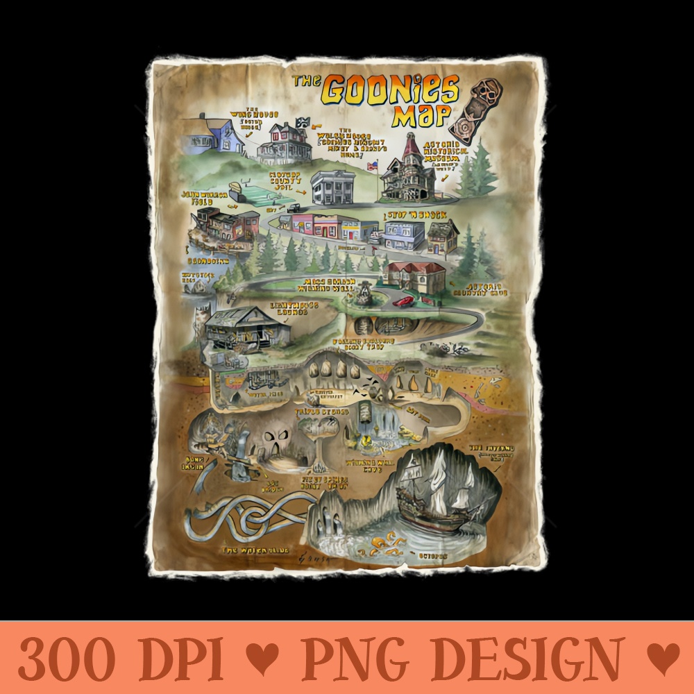 Goonies Map - High Quality PNG Clipart | Inspire Uplift