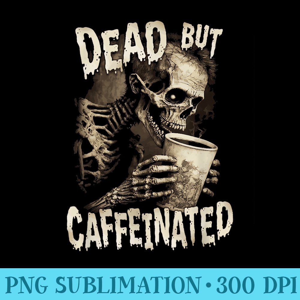 Dead But Caffeinated Zombie Horror Fan Coffee Drinker - Tran | Inspire ...