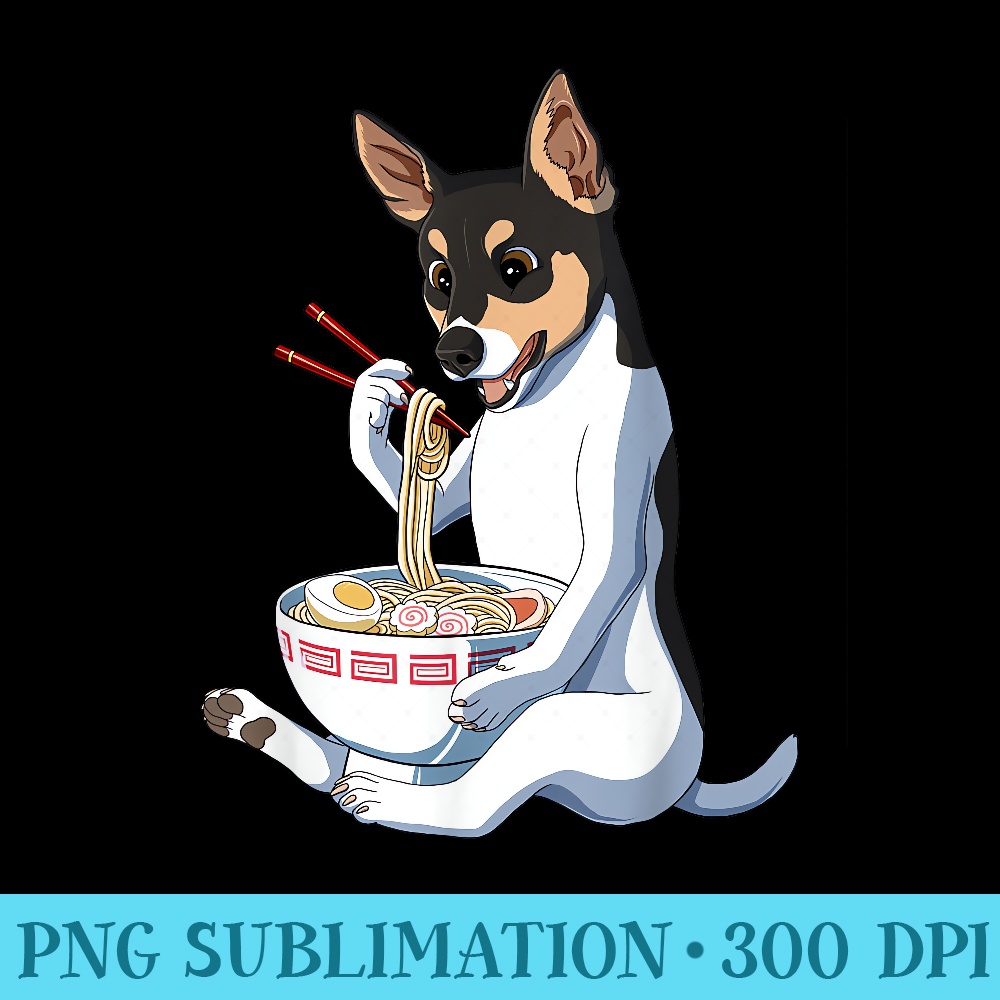 Funny Dog Japanese Kawaii Ramen Rat Terrier - Fashionable Sh | Inspire ...