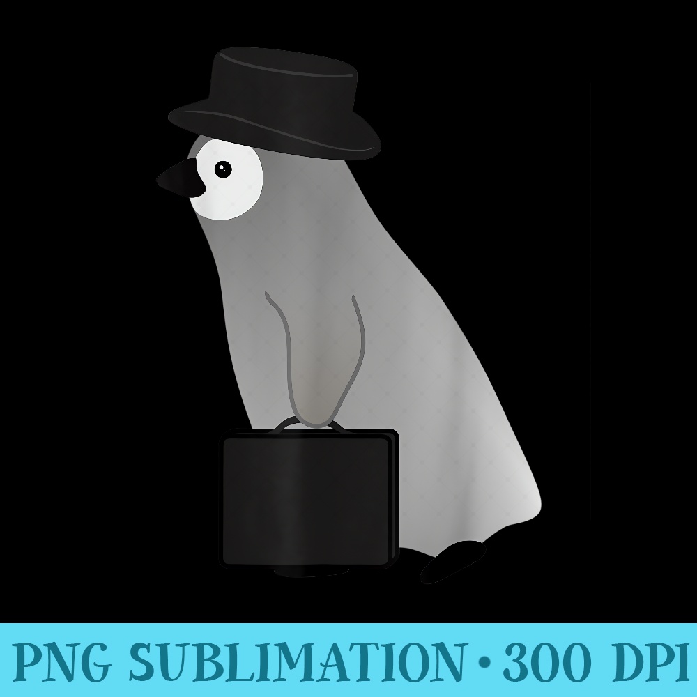 Busy Penguin Working Top Hat Briefcase Cute - Shirt Clipart - Inspire ...