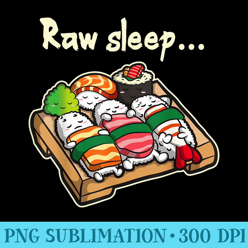 Japanese Anime Kawaii Sushi Sleeping - PNG Download Illustra | Inspire ...