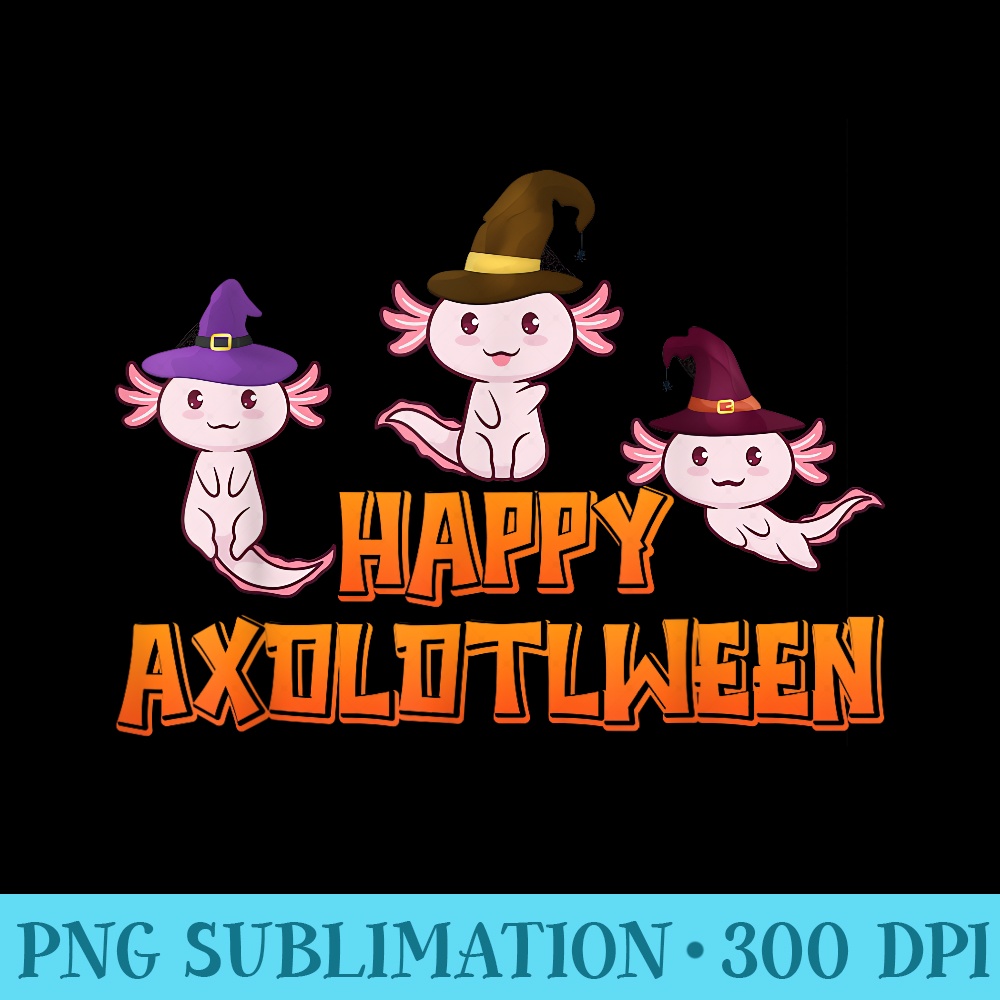Axolotl Halloween with Witch Hat Axolotl Halloween - Transpa | Inspire ...