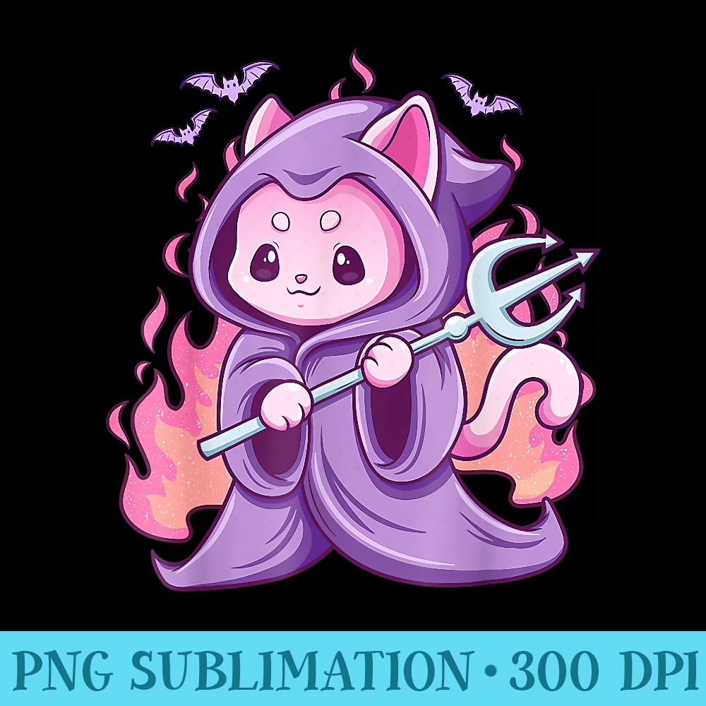 Kawaii Cat Reaper Cat Funny Halloween For Cat Lover - PNG Do | Inspire ...