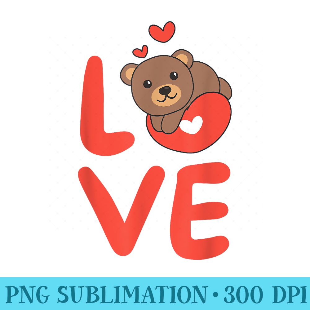 Bear For Valentines Day Cute Animals With Hearts Love - PNG | Inspire ...