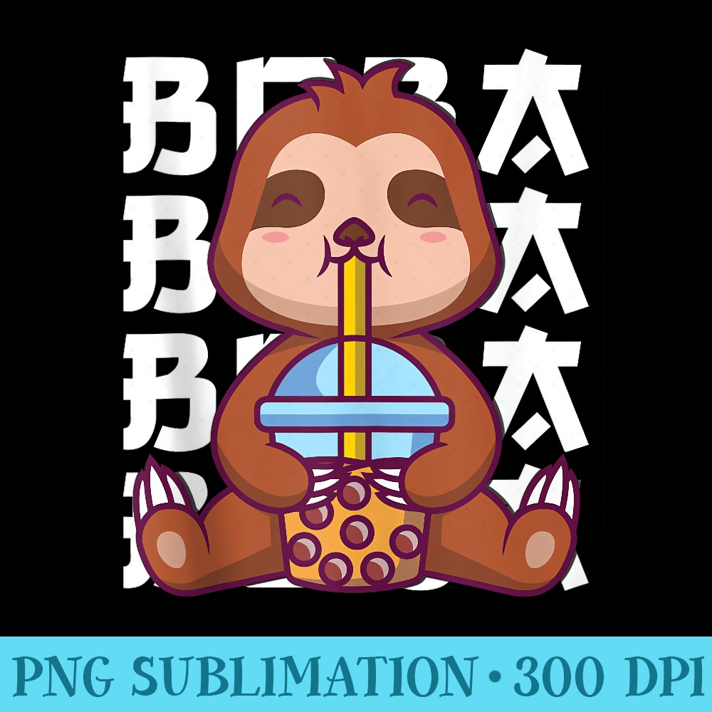 Bubble Milk Tea Sloth Cute Sloth Drinking Boba Milk Tea - PN | Inspire ...