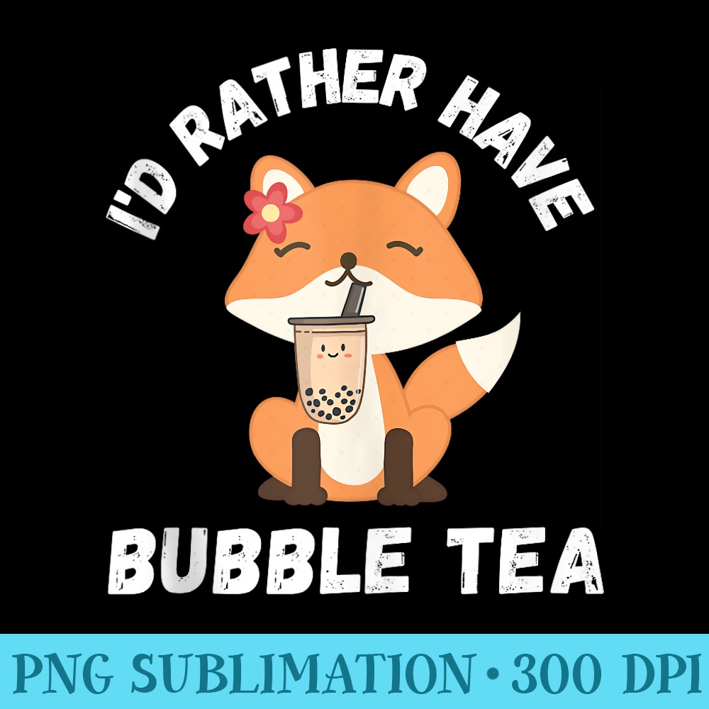Kawaii Boba Milk Tea Bubble Tea Lover Fox Milk Tea Cute - Ca | Inspire ...