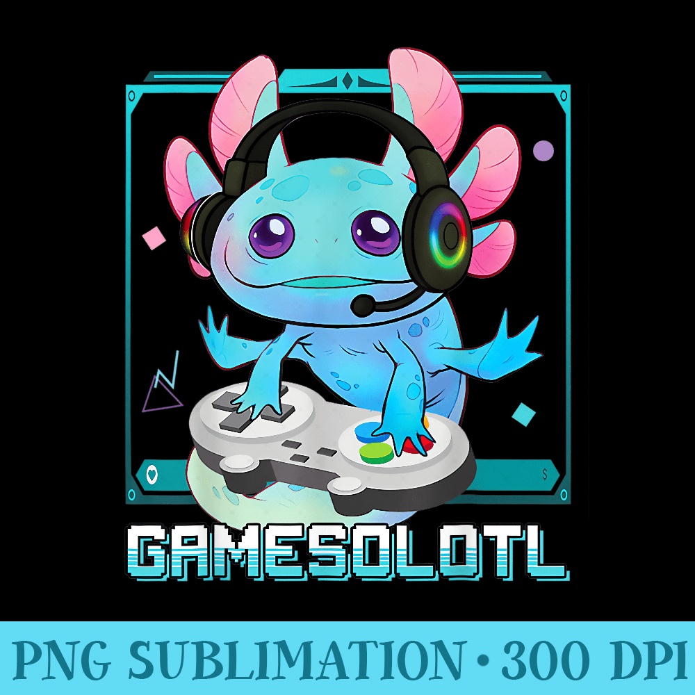Gamesolotl Axolotl Video Gamer Kawaii Pastel Goth Cute Anime | Inspire ...