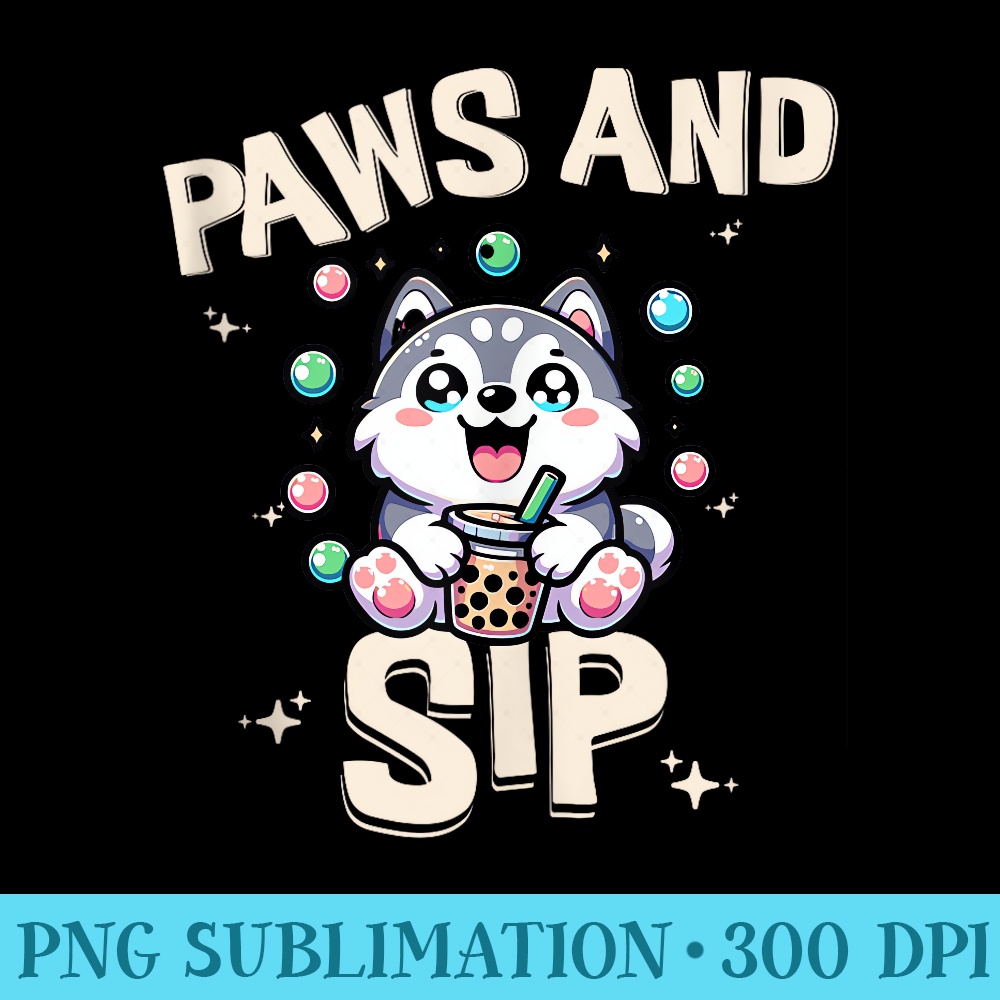 Dog and Boba Tea Paws and Sip Bubble Milk Tea Lover - PNG Do | Inspire ...
