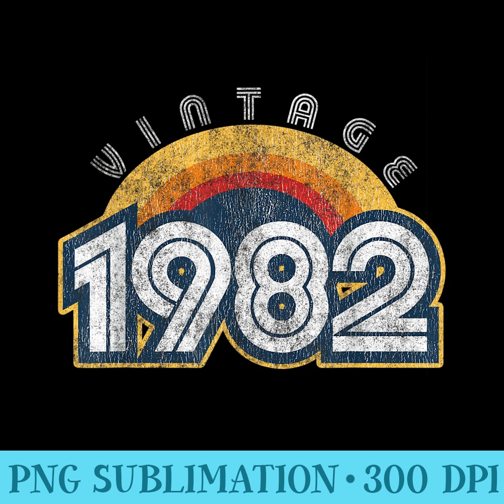 Vintage 1982 40th Birthday - PNG Clipart Download | Inspire Uplift