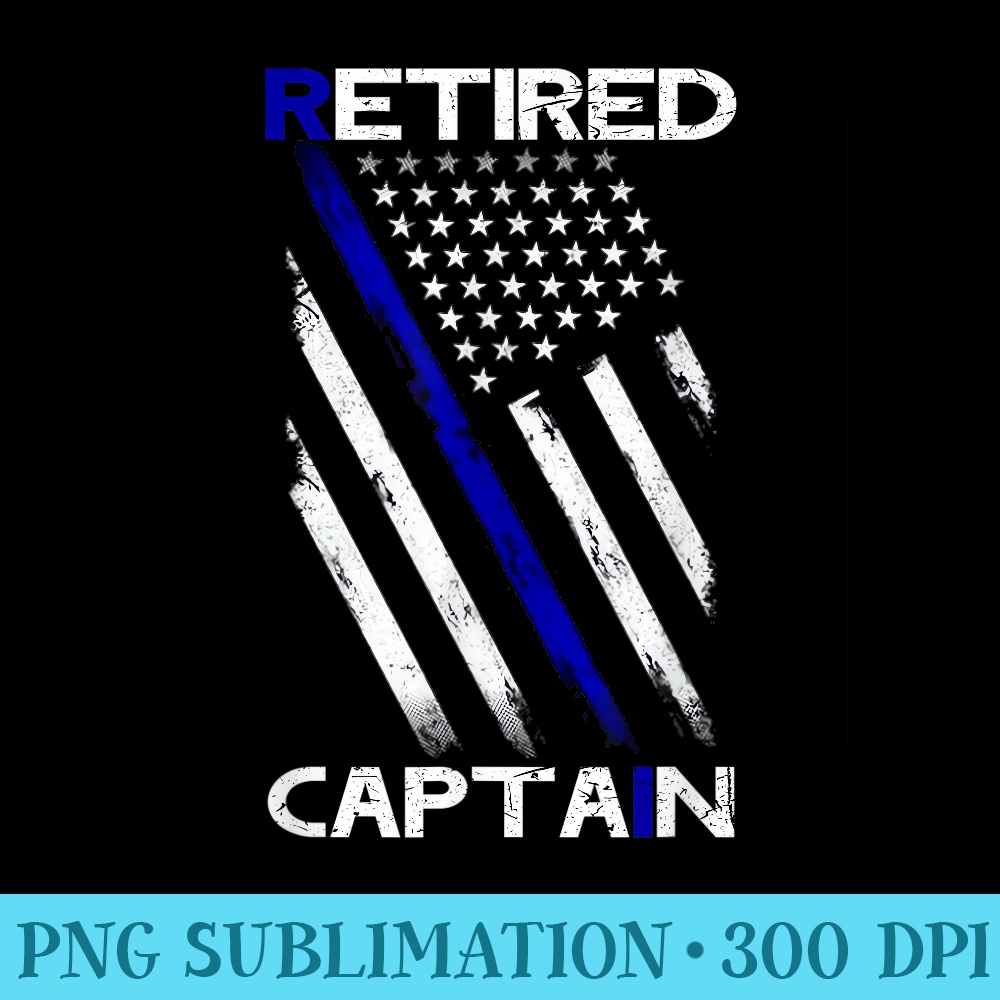 Thin Blue Line Distressed Retired Police Captain - High Qual | Inspire ...