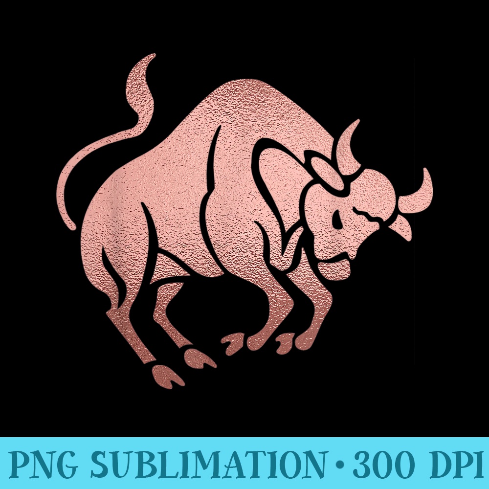 Rose Gold Taurus Bull Symbol Zodiac Star Sign - PNG Picture | Inspire ...