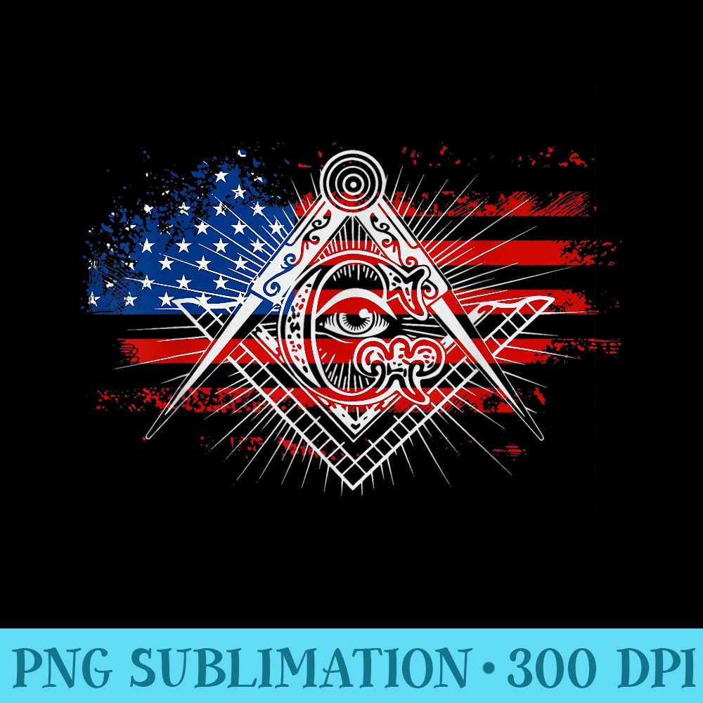 Mens Masonic American Flag Square And Compass Freemason - Tr | Inspire ...