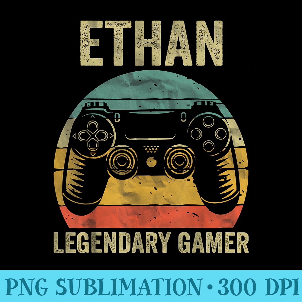 Personalized Legendary Gamer Ethan Name Video Gamer - Transp | Inspire ...