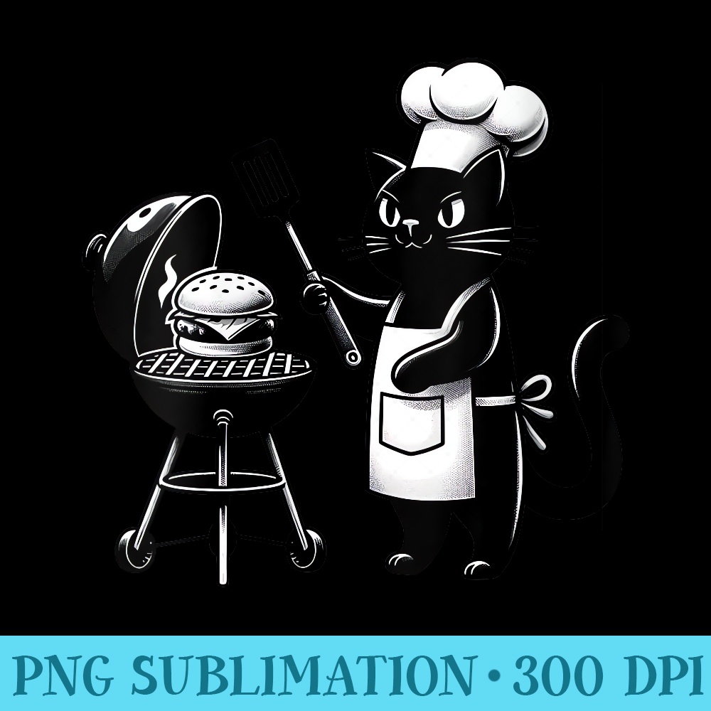 Womens Chef Black Cat Cooking Grill BBQ Kitten Kitty Lover - | Inspire ...