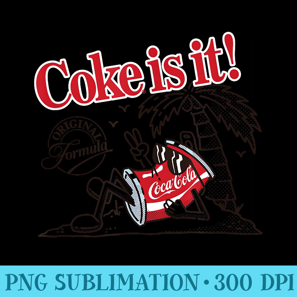 CocaCola Original Formula Coke Is It Beach Retro Cartoon - P | Inspire ...