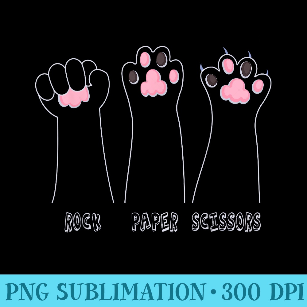 Black Cat Rock Paper Scissors Cat Paw Hand Game Halloween - | Inspire ...