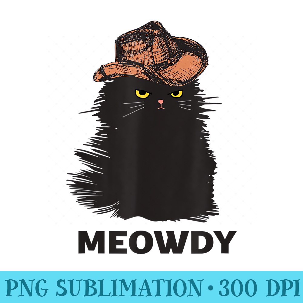 Meowdy Black cat shirts for women, Meow and Howdy Funny Cat | Inspire ...