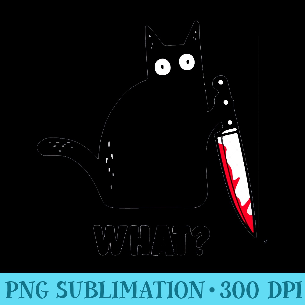 Cat What Funny Black Cat , Murderous Cat With Knife Sweatshi | Inspire ...