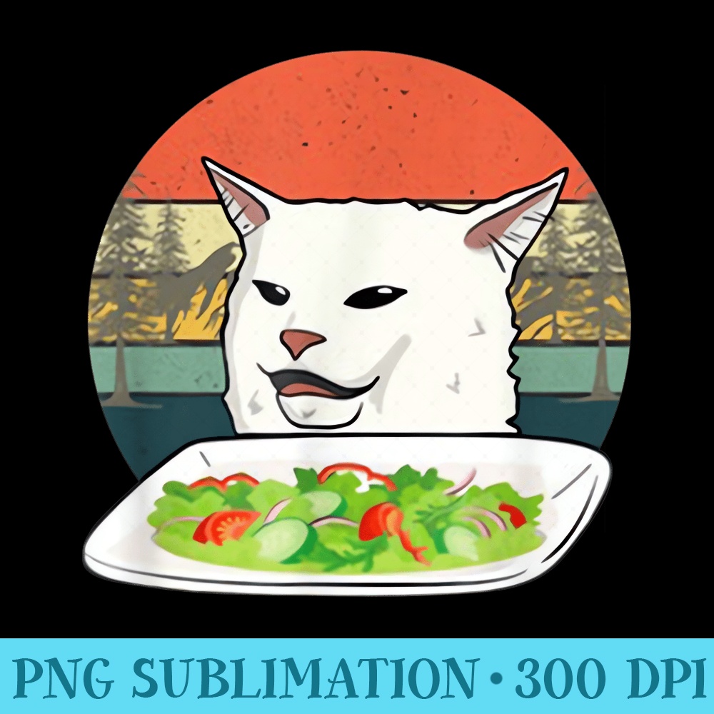 Cat Meme Woman Yelling At Table Dinner Ugly Christmas - PNG | Inspire ...