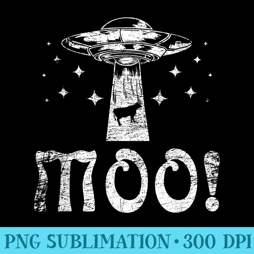 Funny Alien Cow Abduction Extraterrestrial - Shirt Print PNG | Inspire ...