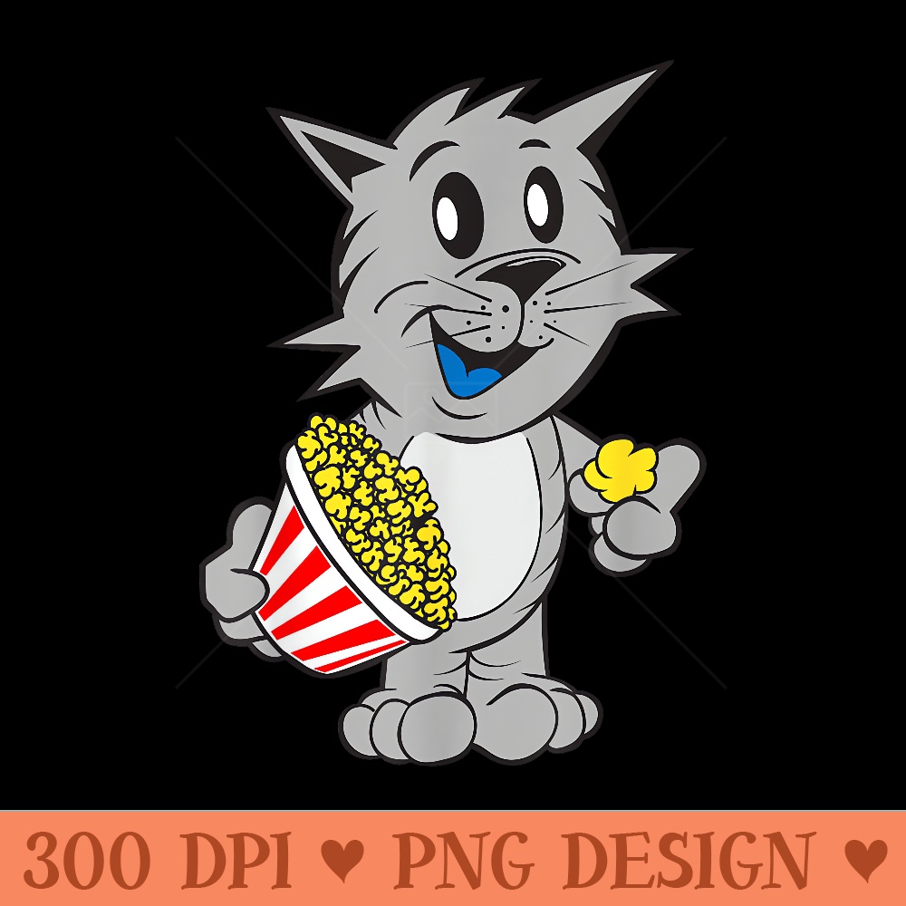 Cat Popcorn Funny for Movie Night Film Nerd Cute T - High Re | Inspire ...