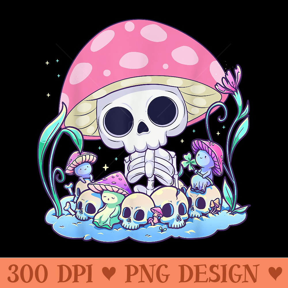 Skeleton Mushroom Pastel Goth Cottagecore Halloween - Beauti | Inspire ...
