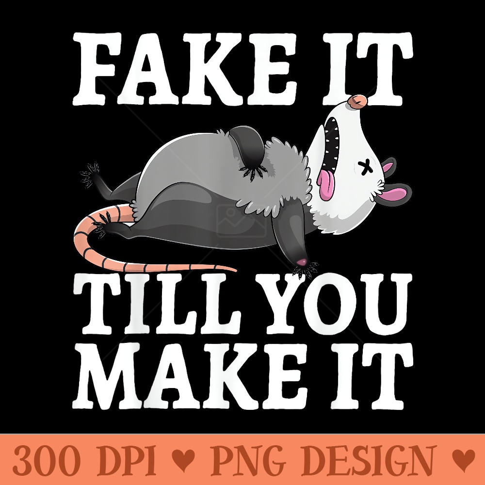 Fake It Till You Make It Dead Opossum Funny Possum Marsupial | Inspire ...