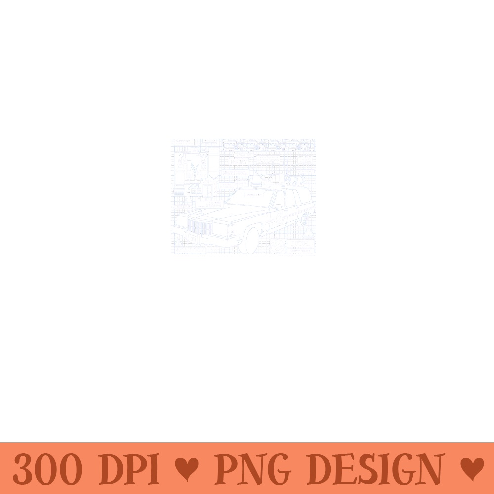 Ghostbusters Ecto1 Schematics - Printable PNG Images | Inspire Uplift