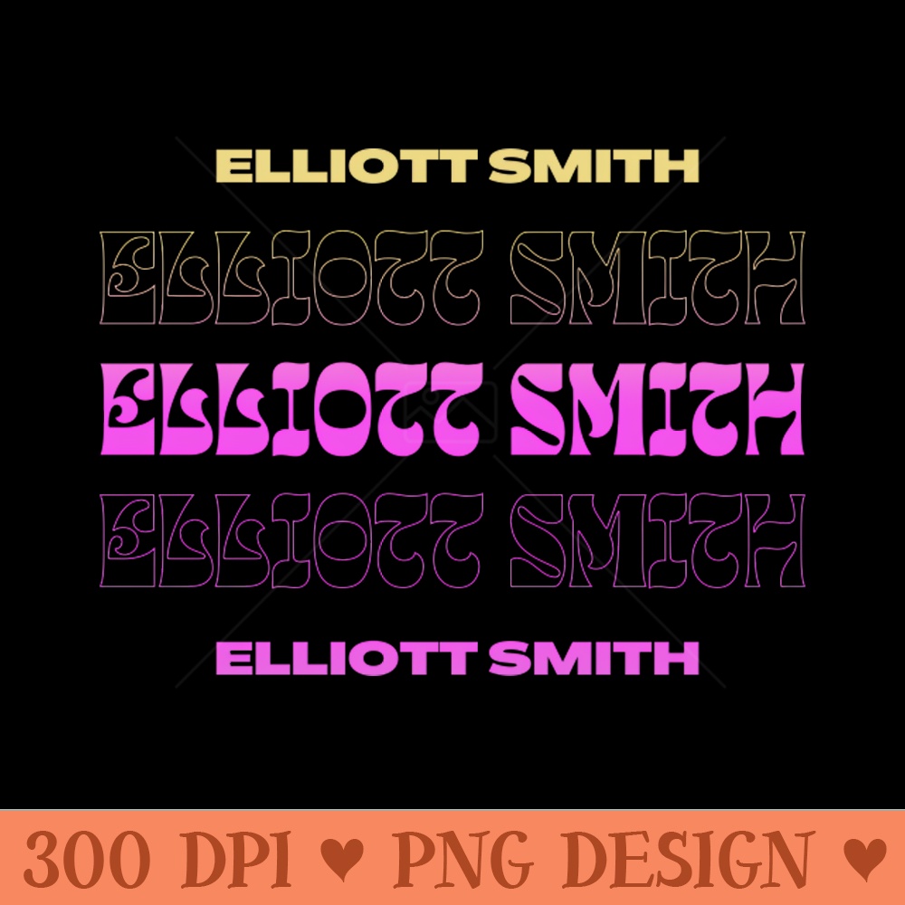 Elliott Smith Typography Fan Art Design - PNG Clipart for Gr | Inspire ...